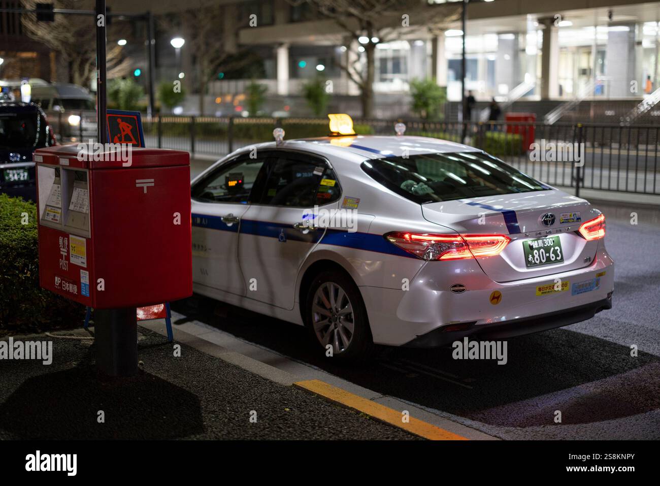 Tokyo, Japan. 16th Jan, 2025. Japanese taxi waits for customers at a ...