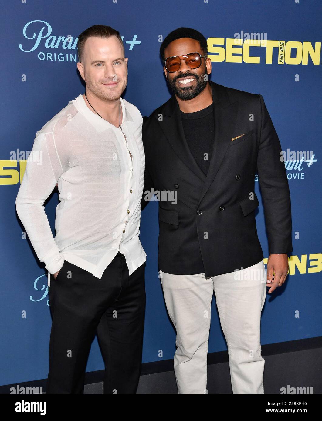 Rob Kazinsky, left, and Chike Okonkwo attend the Paramount+ premiere of "Star Trek: Section 31 ...
