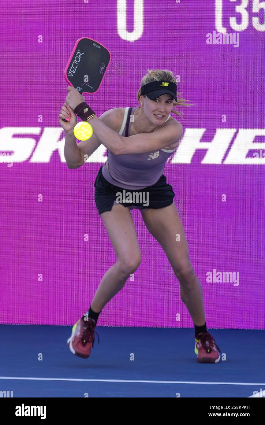 Genie Bouchard hits a backhand during the PPA Las Vegas Open on 11 Oct ...