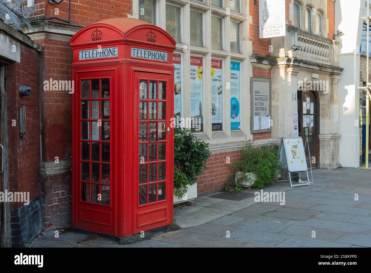 London, Uk - October 19, 2024 - Traditional red telephone booth in ...