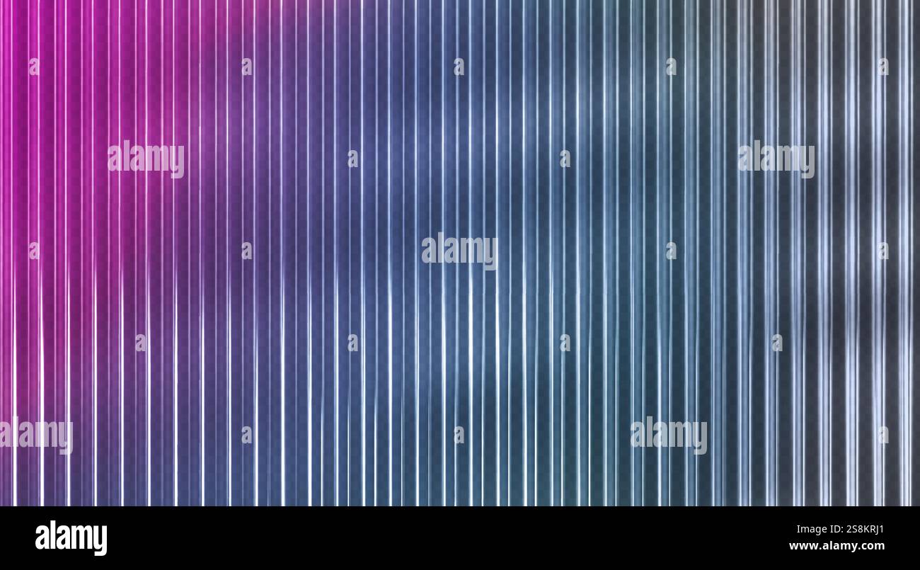 Glass ribbed surface with vertical stripes and iridescent gradient ...