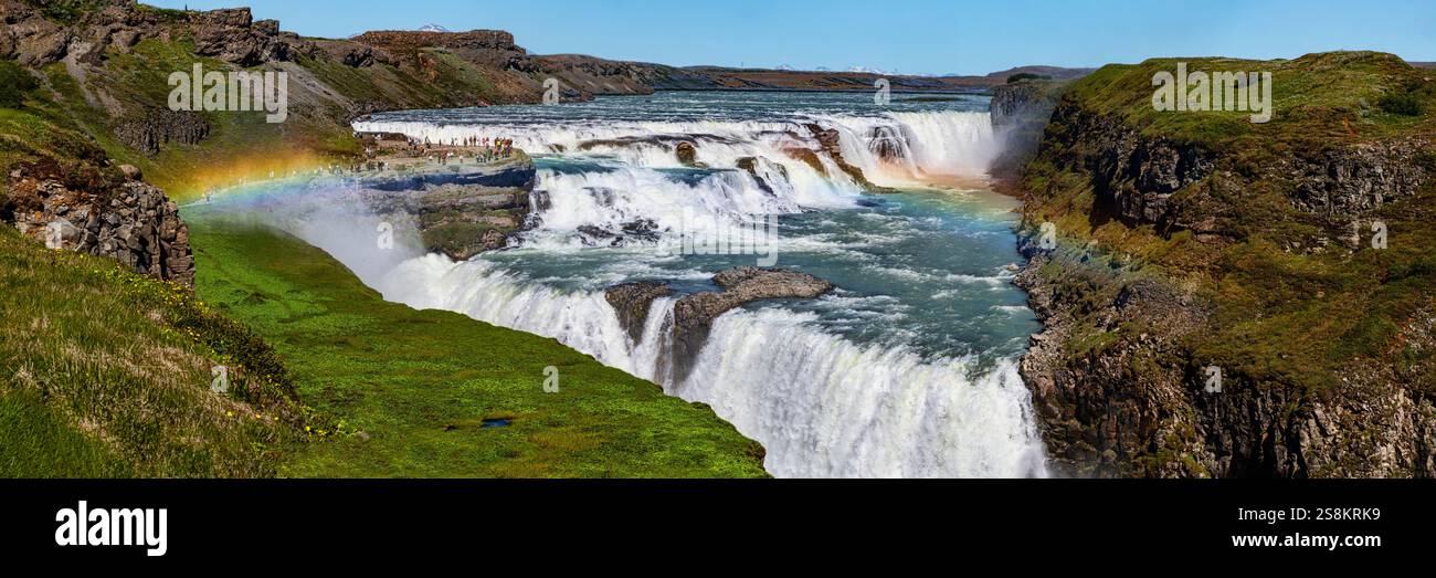 View of Gullfoss Falls, Iceland Stock Photo - Alamy