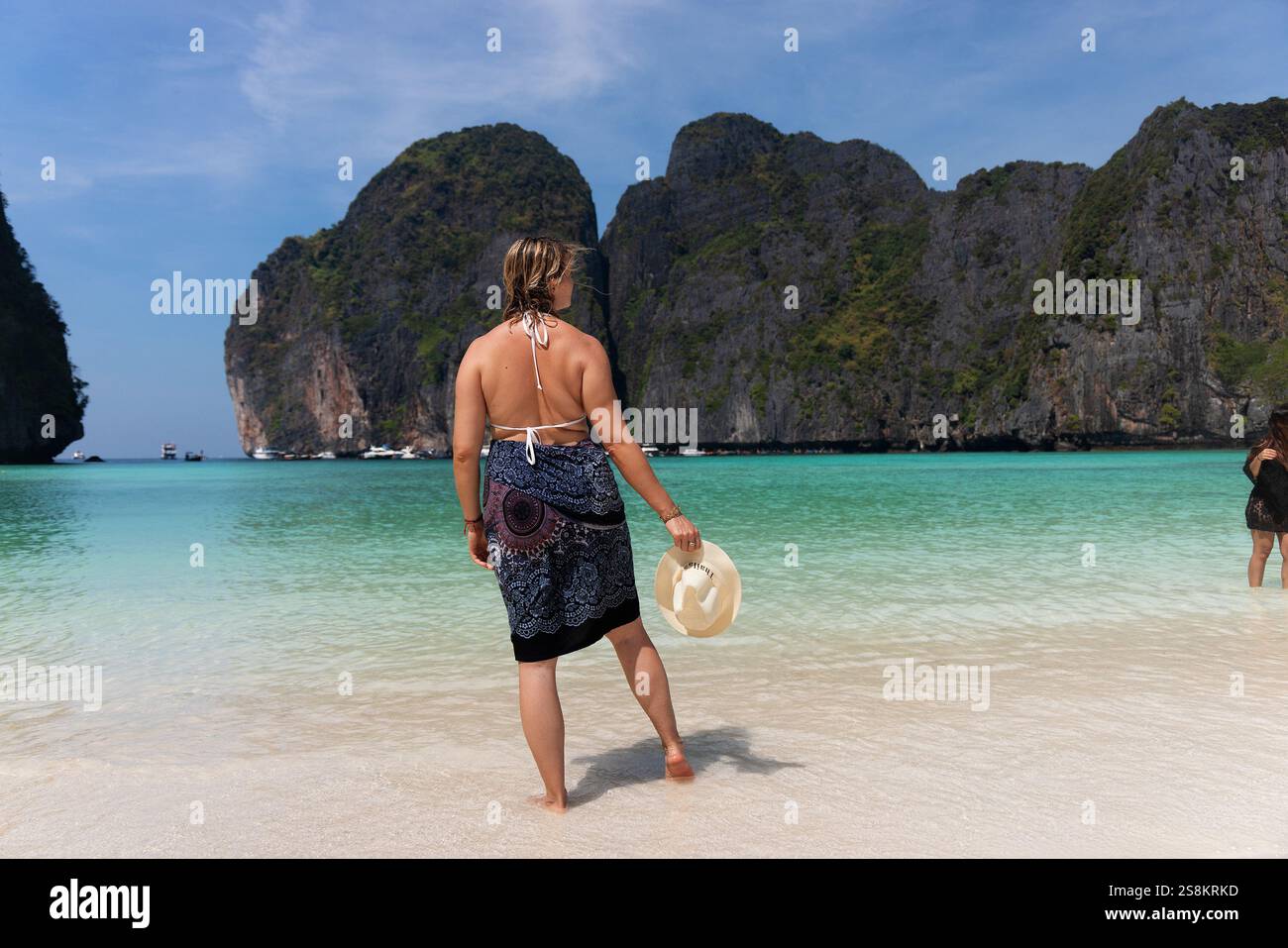 A young woman on a white sand beach in Koh Phi Phi Leh Island, Thailand Stock Photo - Alamy