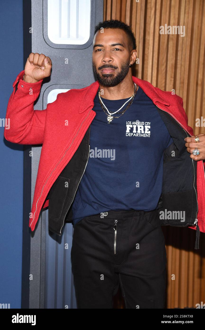 Omari Hardwick wears a LAFD shirt as he attends Paramount+ 'Star Trek ...