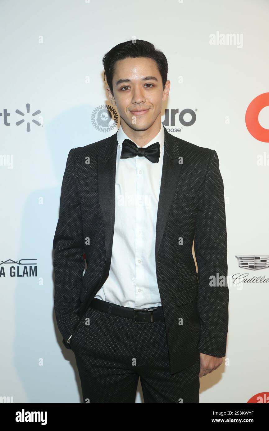 Kyle Hanagami at the Elton John AIDS Foundation Oscar Viewing Party ...