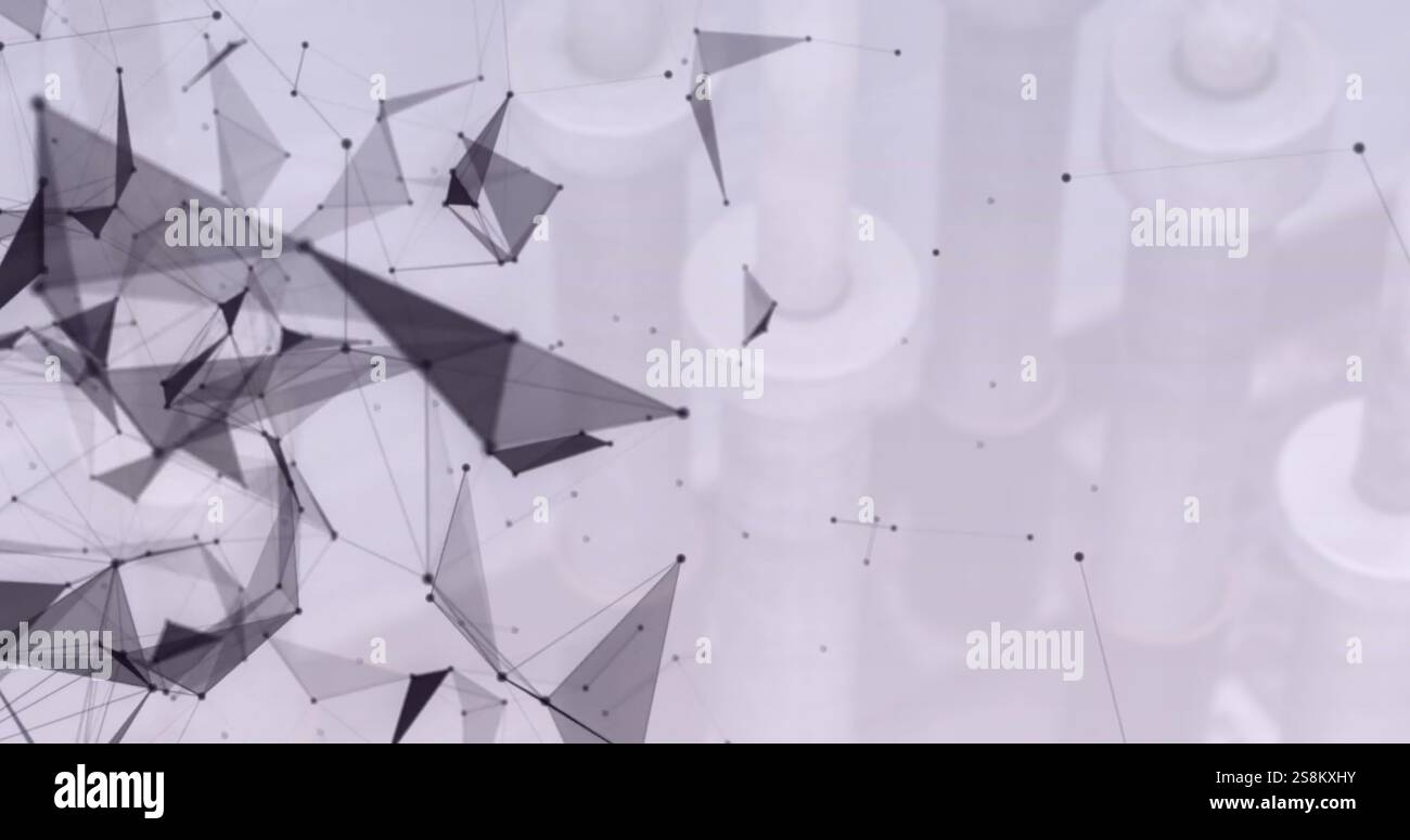 Image of black shapes moving over test tubes Stock Photo - Alamy