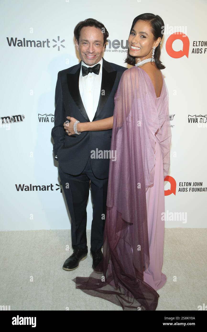 Chris Kattan and Cheyenne Gordon attends the 28th Annual Elton John ...