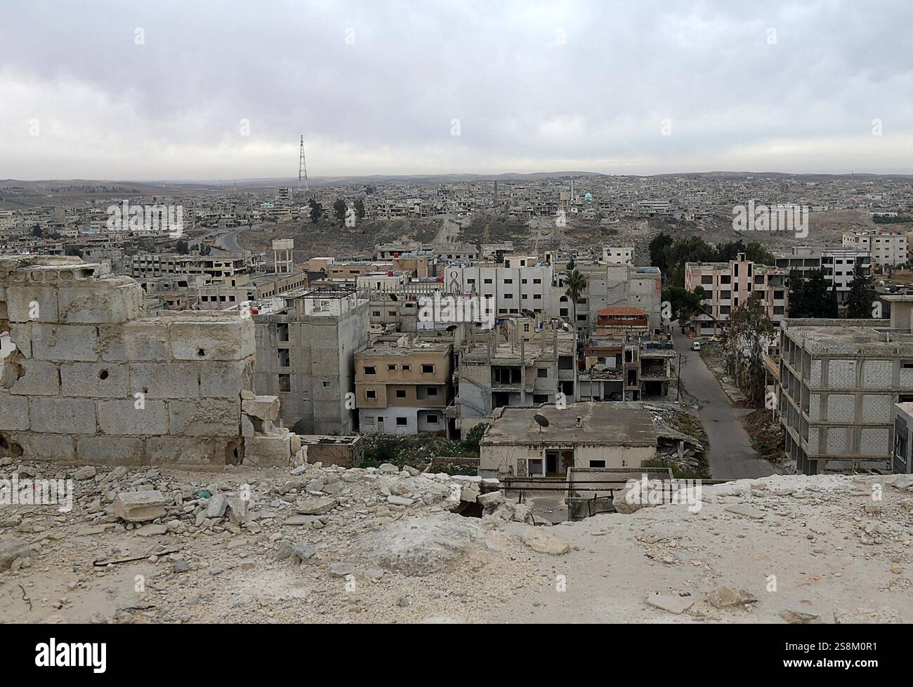 (250123) -- DARAA, Jan. 23, 2025 (Xinhua) -- This photo taken on Jan ...