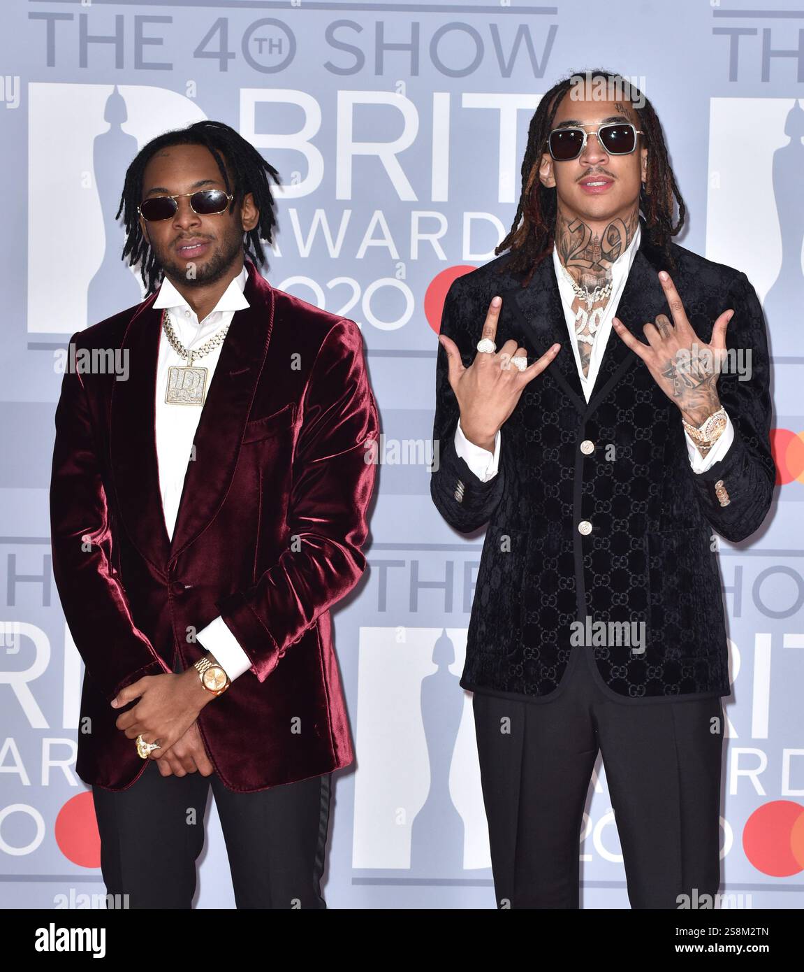 ***EDITORIAL USE ONLY*** D-Block attends The BRIT Awards 2020 at The O2 ...