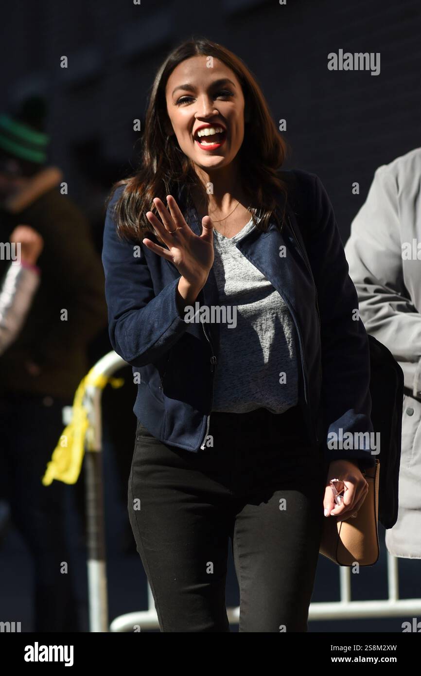 Alexandria Ocasio Cortez Leaving The View On February 19 2020 In New