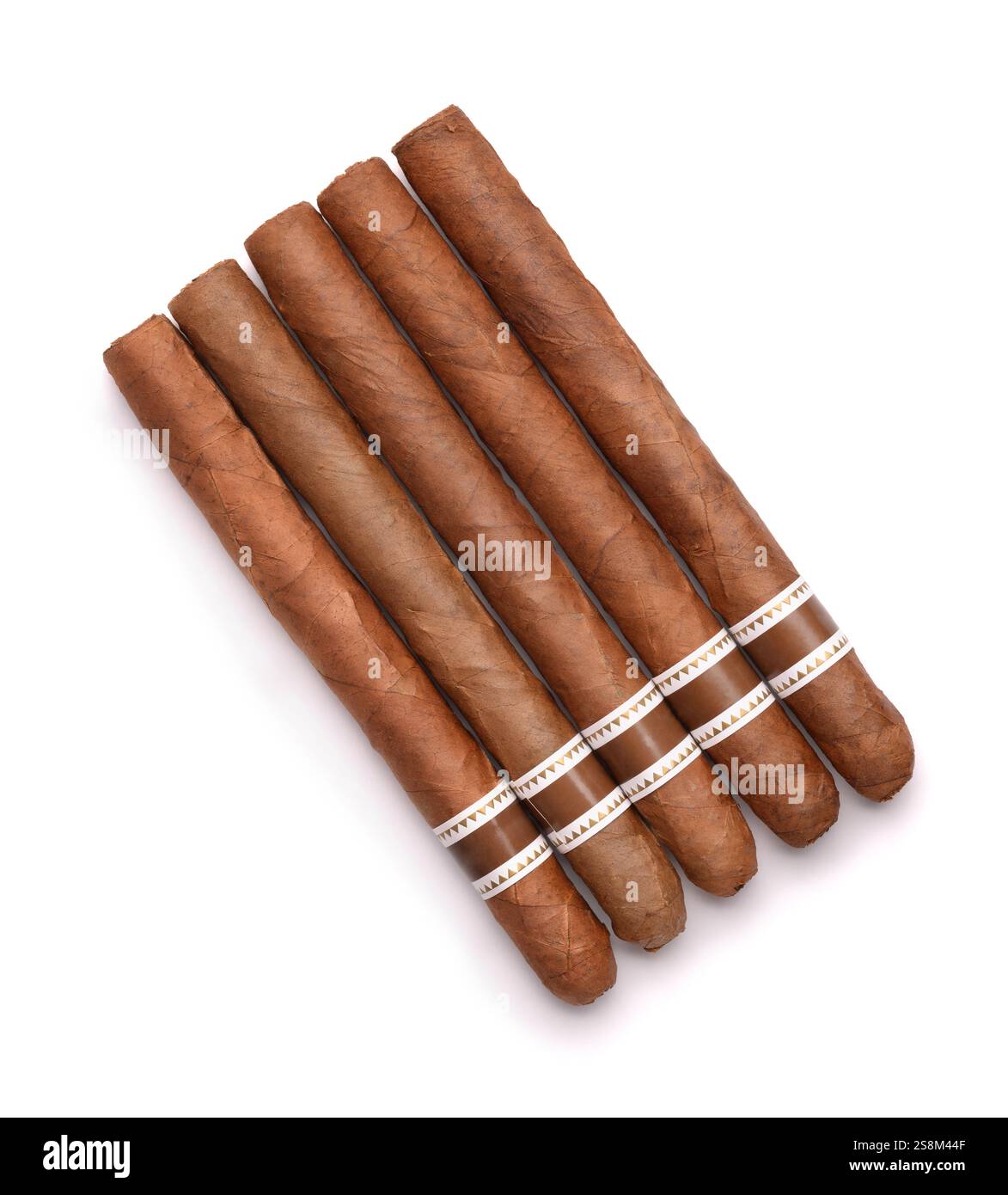 Top view of hand rolled cigars isolated on white Stock Photo - Alamy