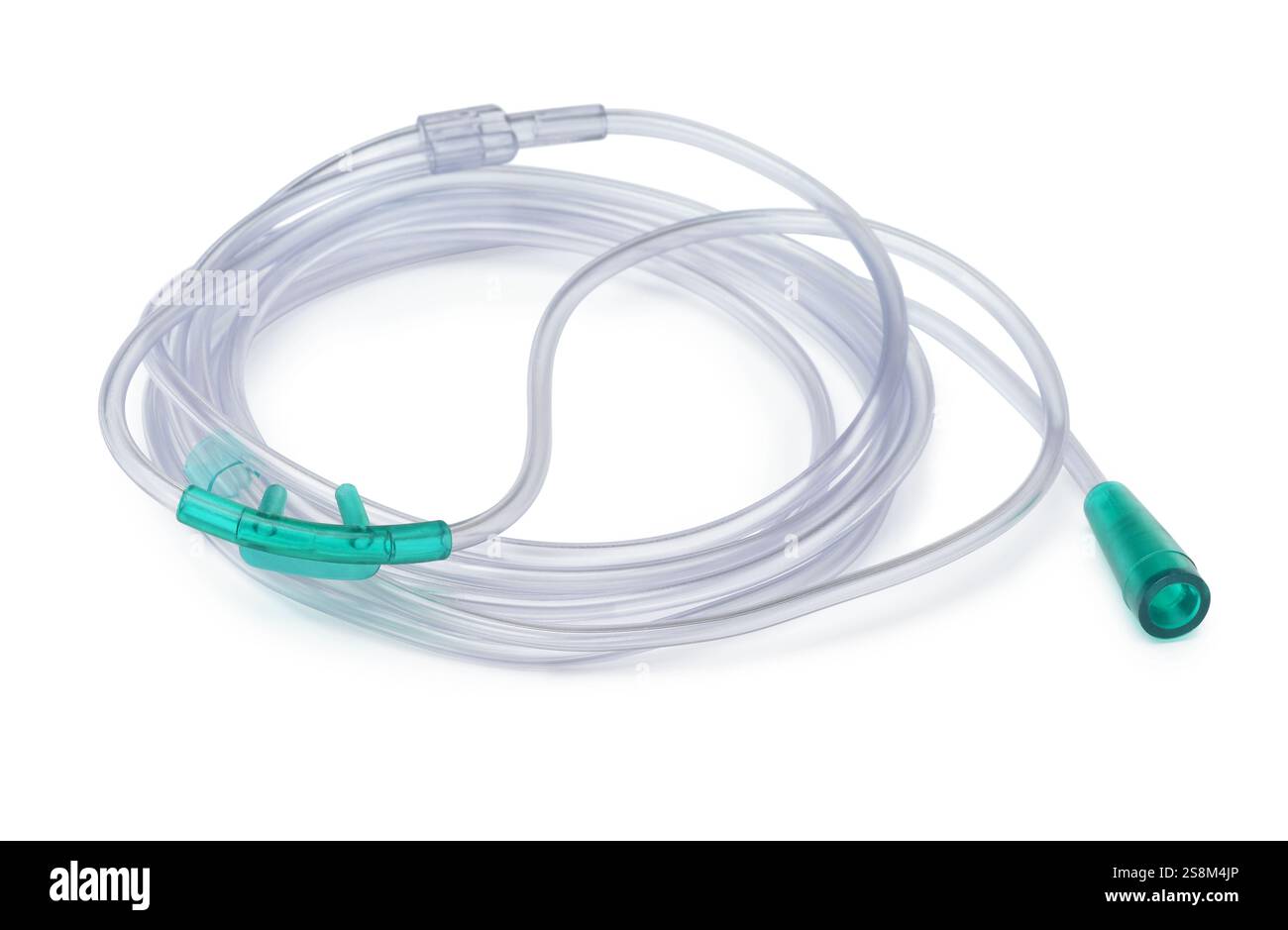 Twin bore nasal oxygen breathing cannula isolated on white Stock Photo ...