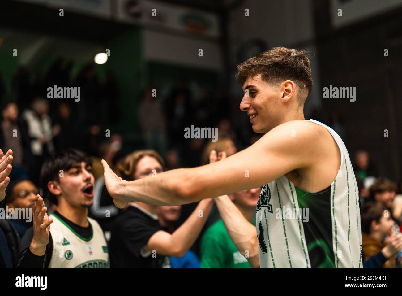 Roko PRKACIN of Nanterre 92 celebrating the win during the Champions ...