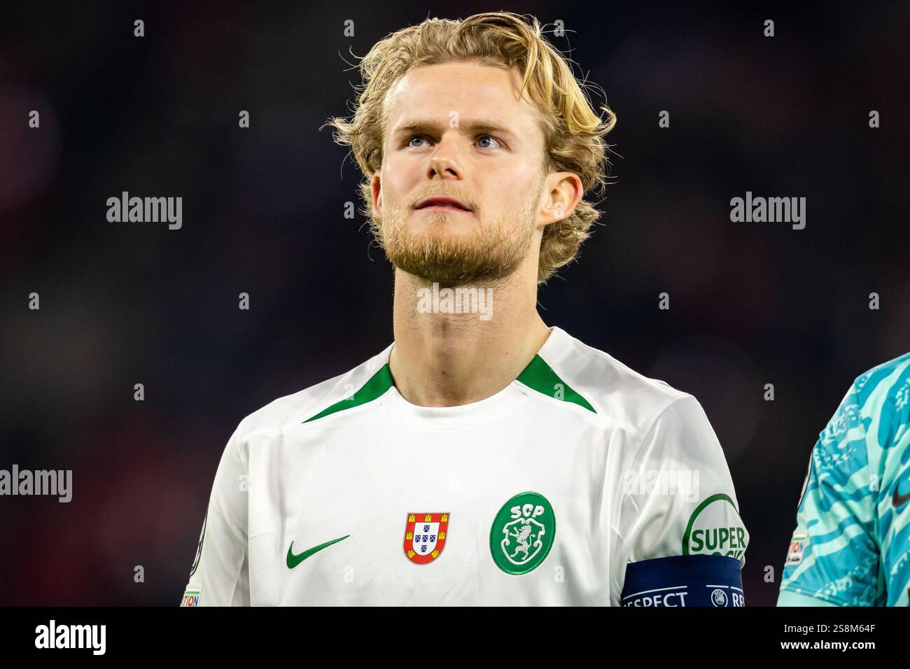 Leipzig, Germany. 22nd Jan, 2025. Morten Hjulmand of Sporting CP seen ...