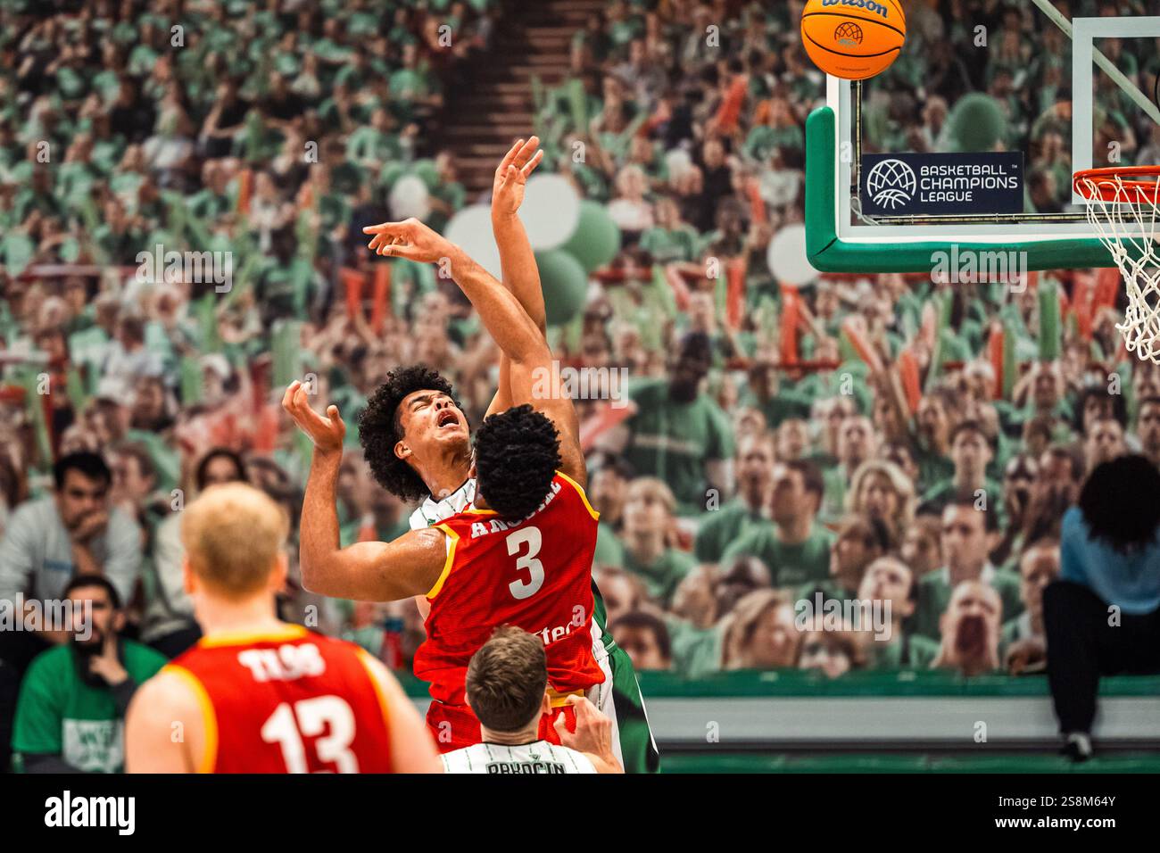 EJ Anosike of Filou Oostende during the Champions League, Play-Ins ...