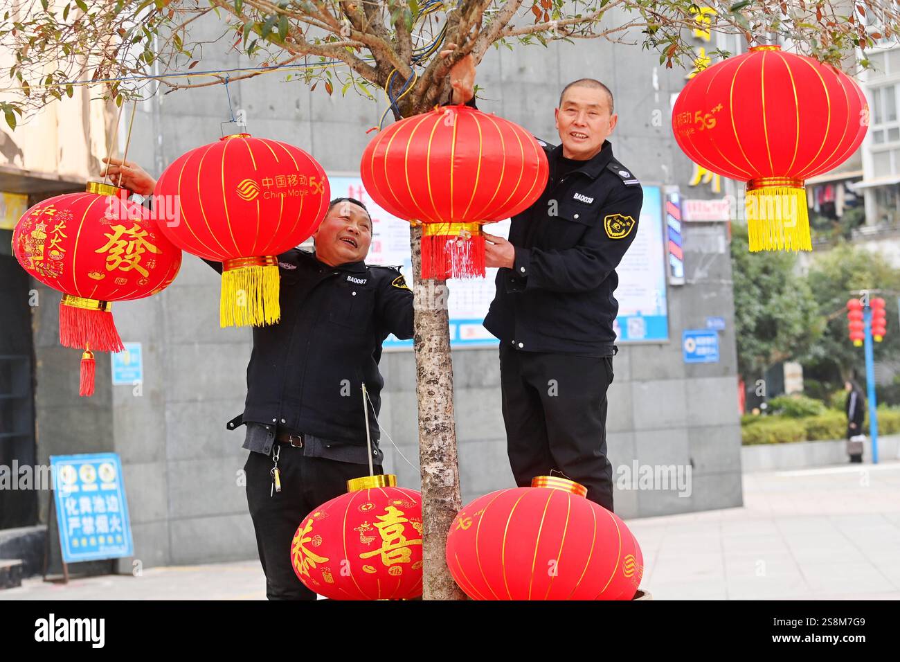 People select Spring Festival decorations in Chongqing, China, 20 ...
