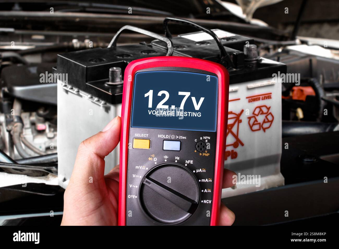 Voltage testing with multimeter on car battery , Car maintenance ...