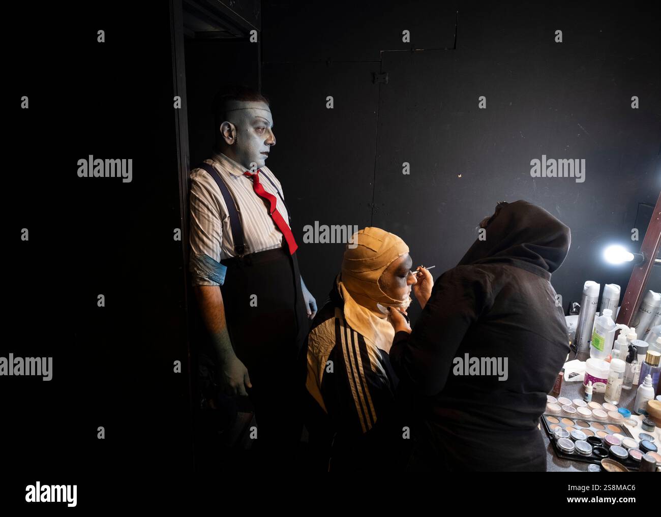 Tehran, Iran. 22nd Jan, 2025. An Iranian make-up artist applies make-up ...