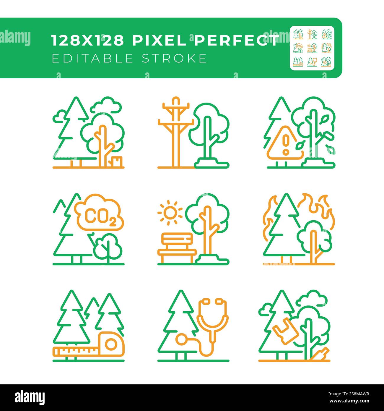 Reforestation set Stock Vector Images - Alamy