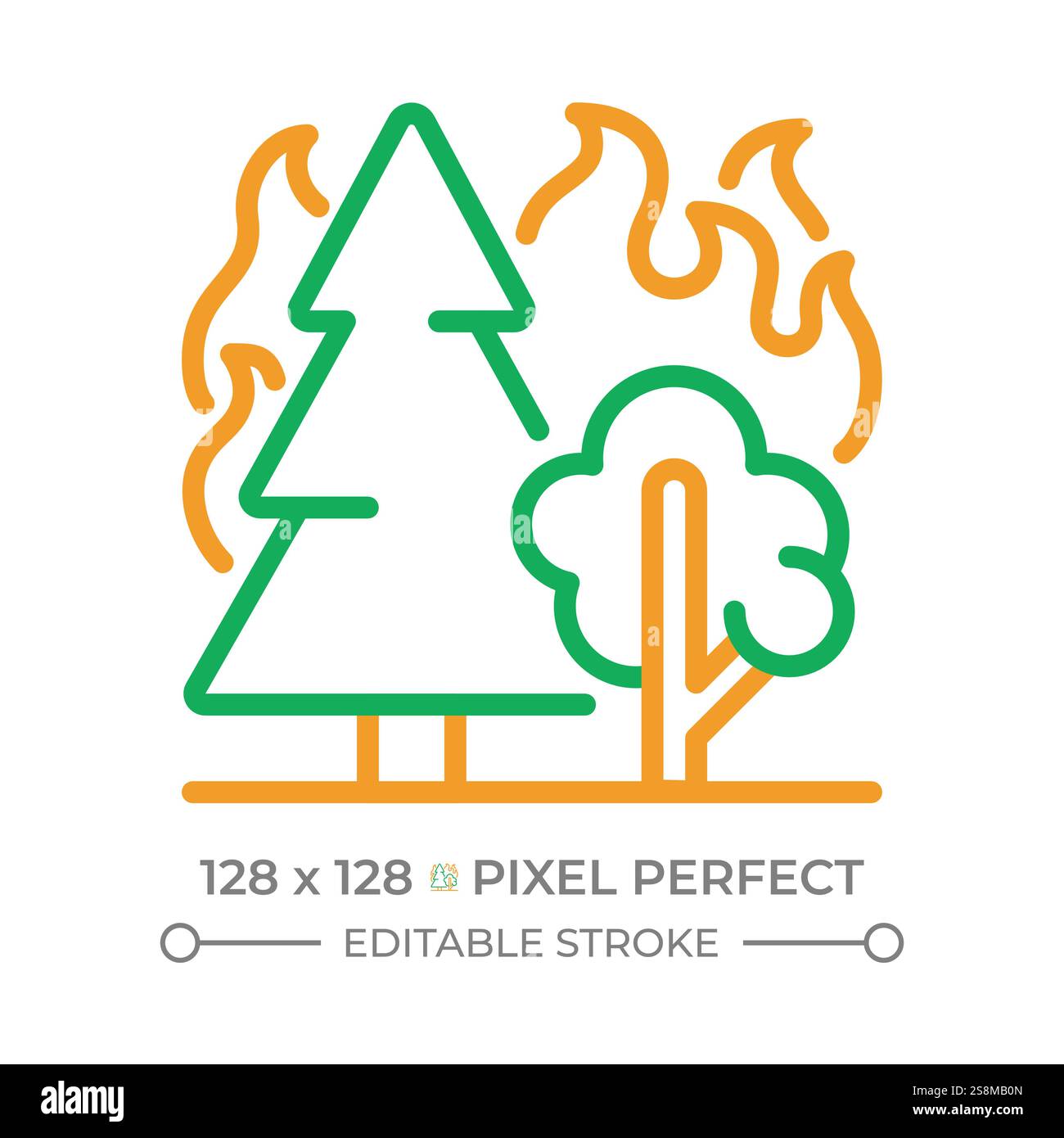 Deforestation line icon forest Stock Vector Images - Alamy