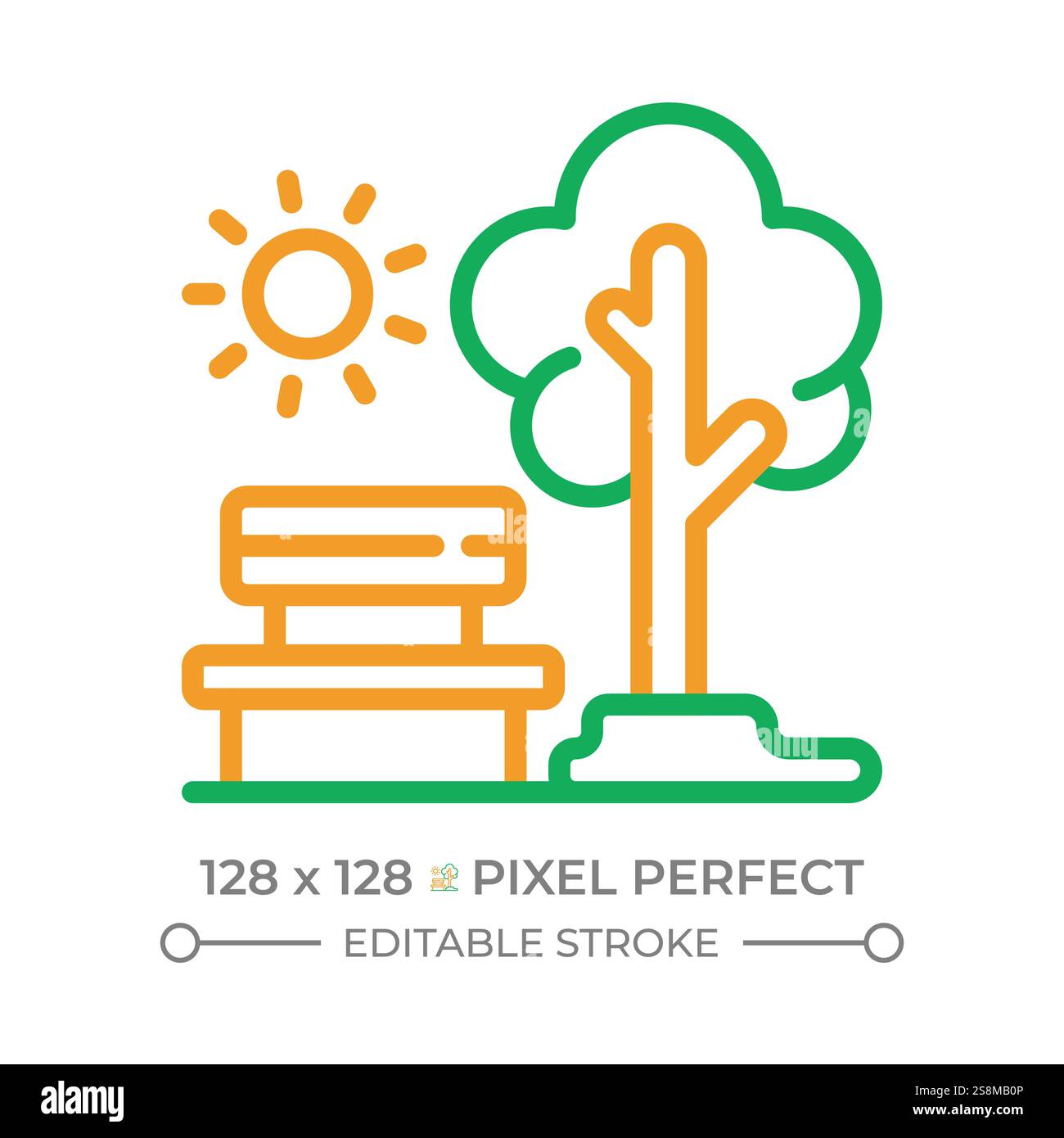 Green public spaces two color line icon Stock Vector Image & Art - Alamy