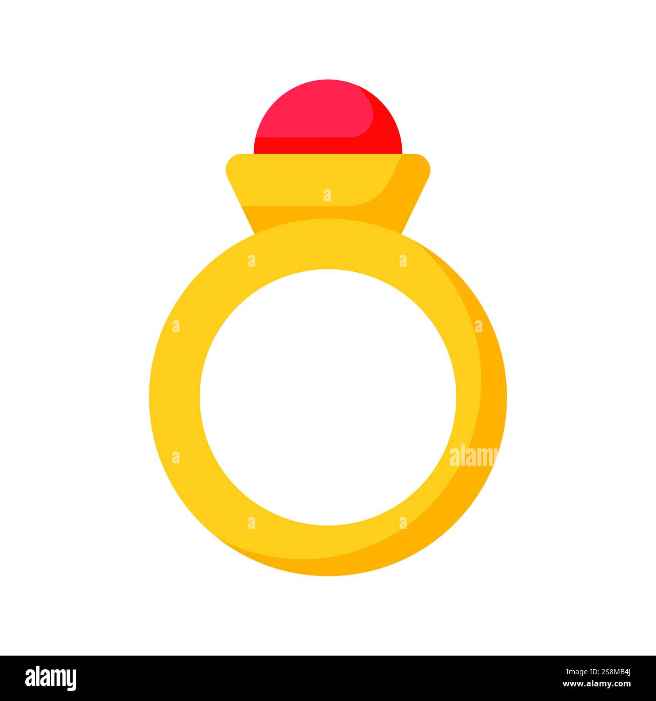 Ring with stone, well crafted icon of gemstone ring, isolated on white ...