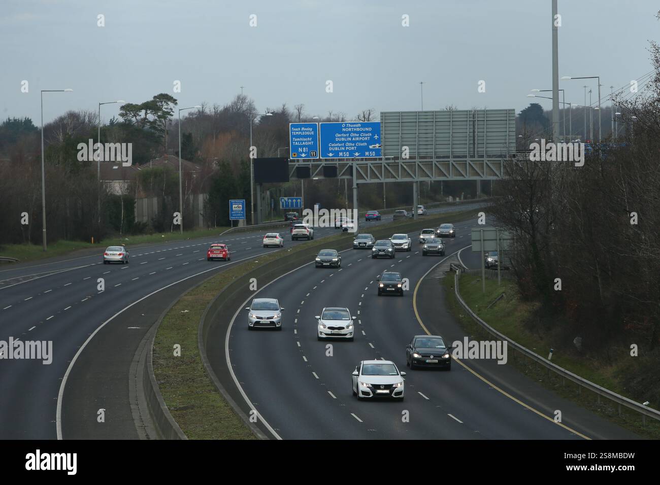 Dublin, Ireland - 19th January 2025 - Vehicles drive on the south bound ...