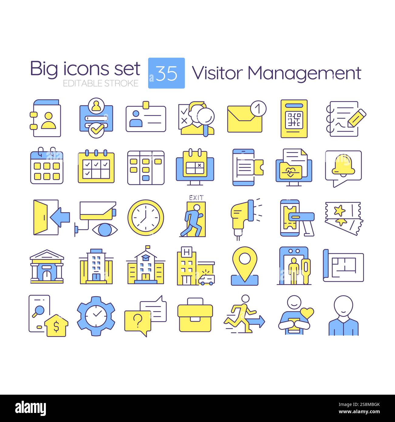 Visitor management RGB color icons set Stock Vector Image & Art - Alamy