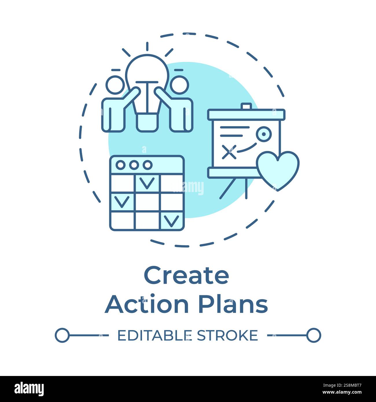 Create action plans soft blue concept icon Stock Vector Image & Art - Alamy