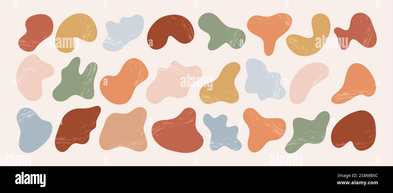 Freeform Boho Shapes Abstract Irregular Random Blobs Modern Graphic