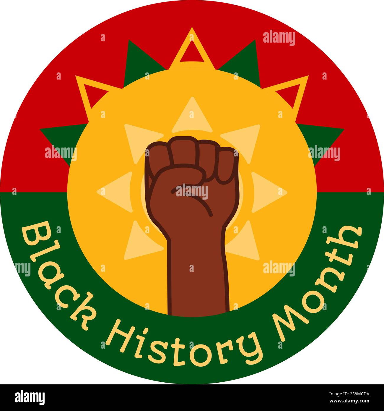 Round sticker decal with a raised fist and the inscription Black ...