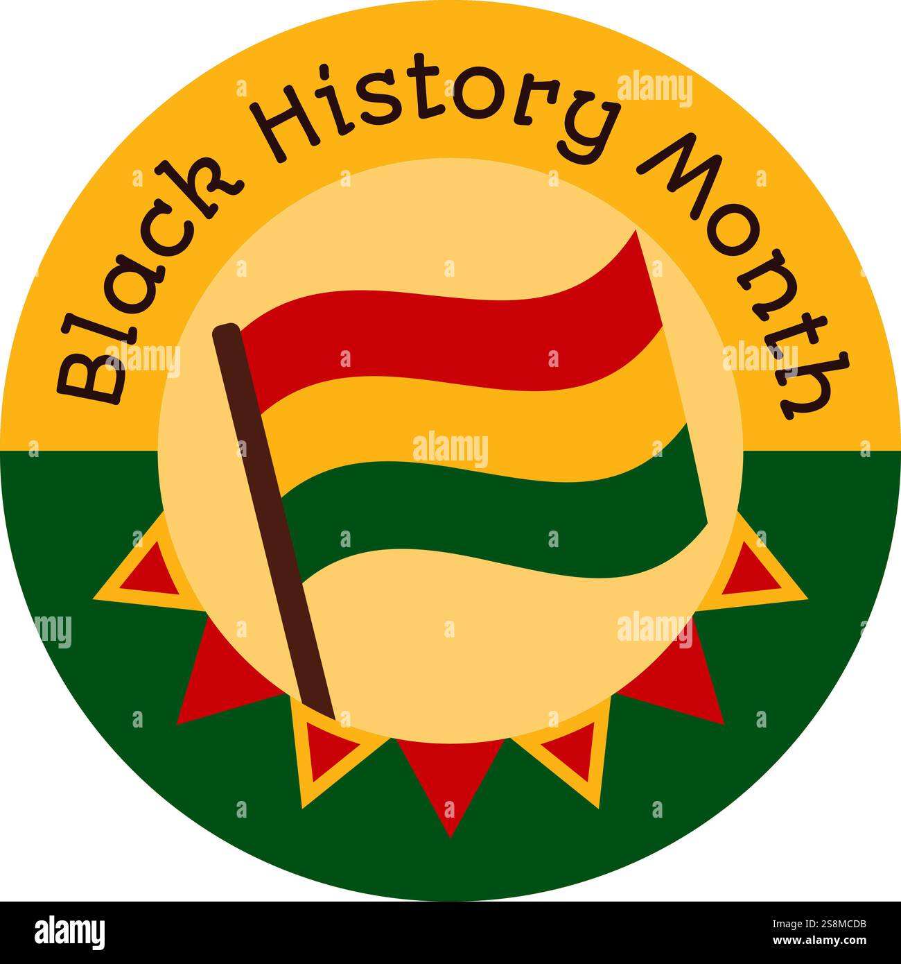 Round sticker decal with a flag and the inscription Black History Month ...