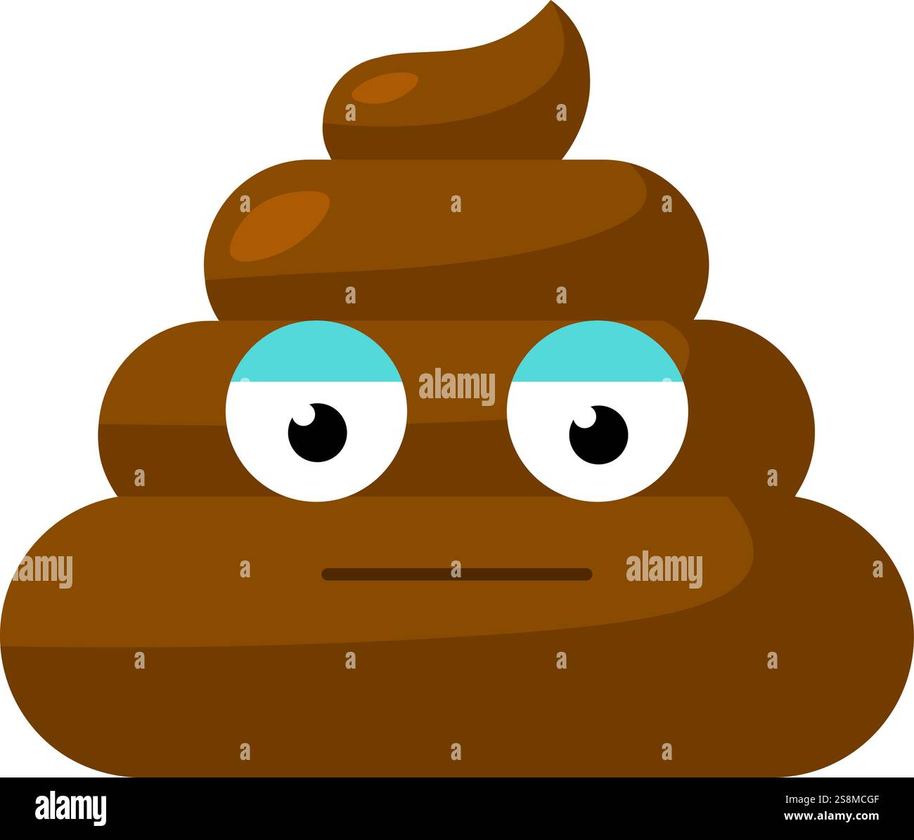 Brown skeptical Emoji poop with distrustful expression on face. Design ...