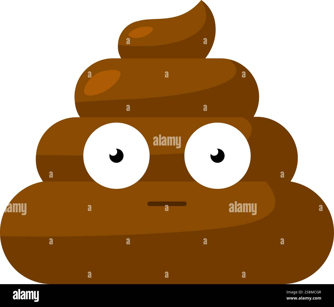 Brown amazed surprised Emoji poop with bulging round eyes. Design ...