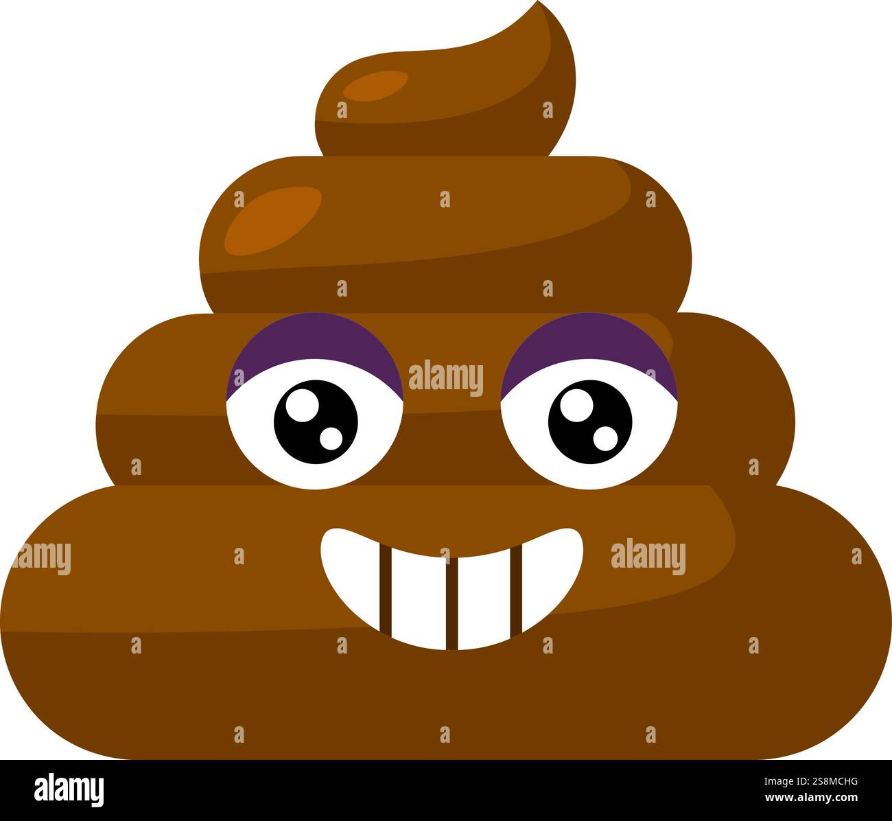 Brown laughing open smile Emoji poop. Design element for reaction in ...