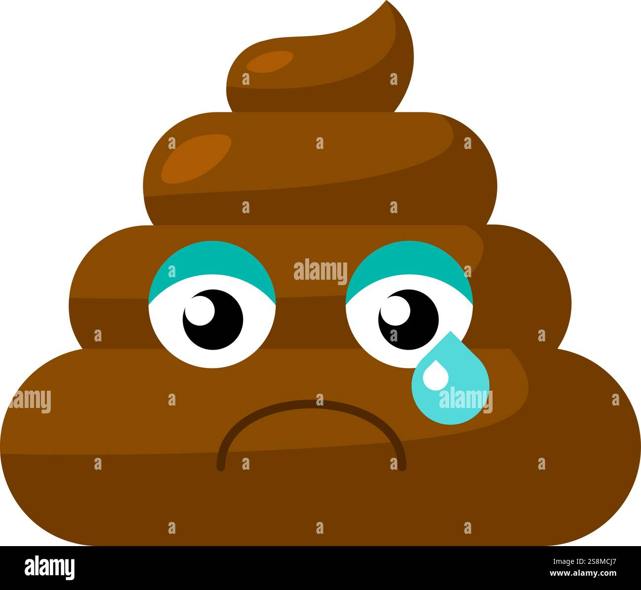 Brown offended crying Emoji poop with tears rolling down his eyes ...