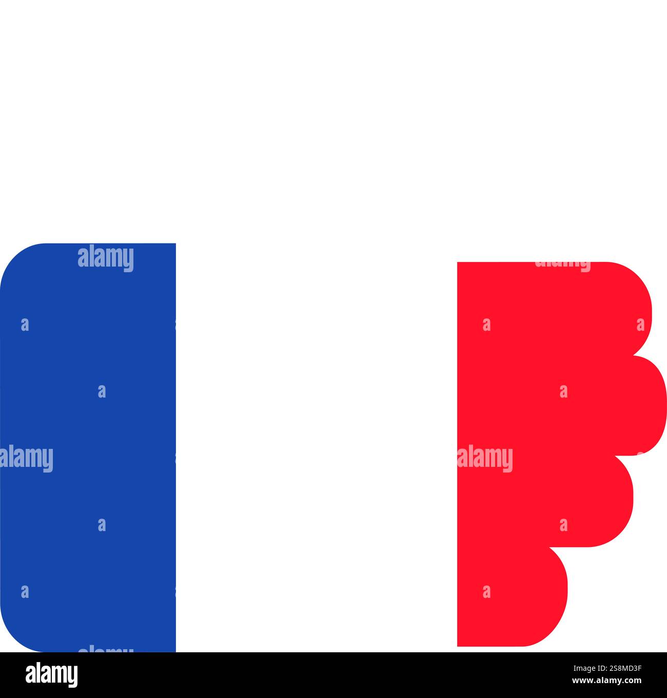Thump up approve symbol in colors of France flag, meeting foreign ...