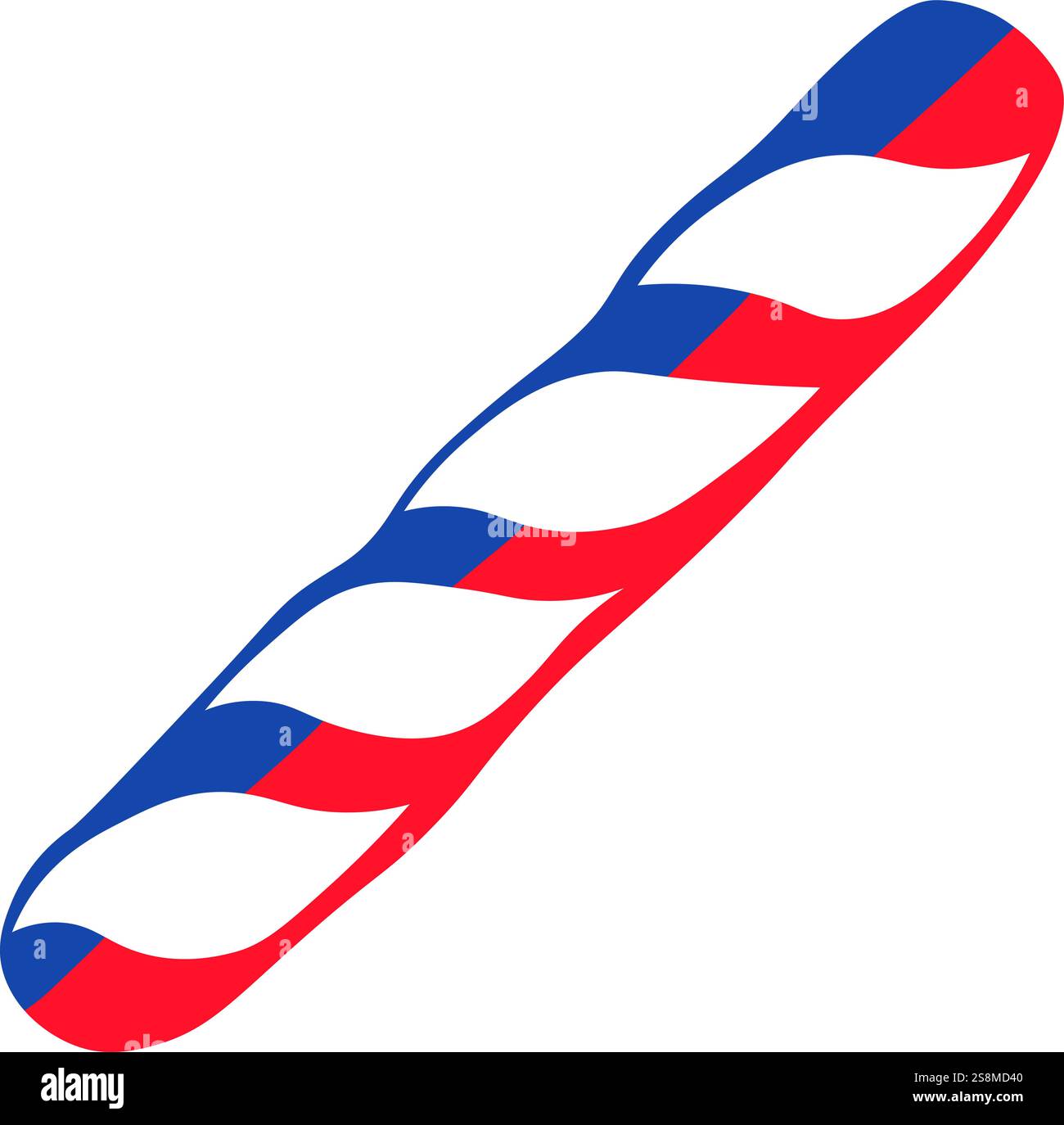 Souvenir bread baguette in colors of France flag, meeting foreign ...