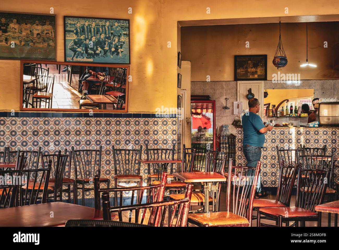 Tangier, Morocco. Interiors of Café Glaze, traditional Moroccan cafe ...