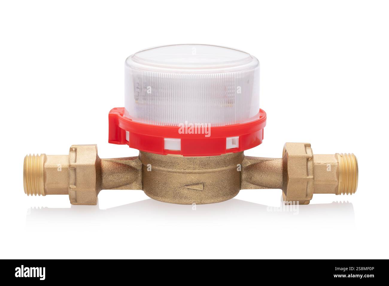 Universal water meter with installation kit isolated on white ...