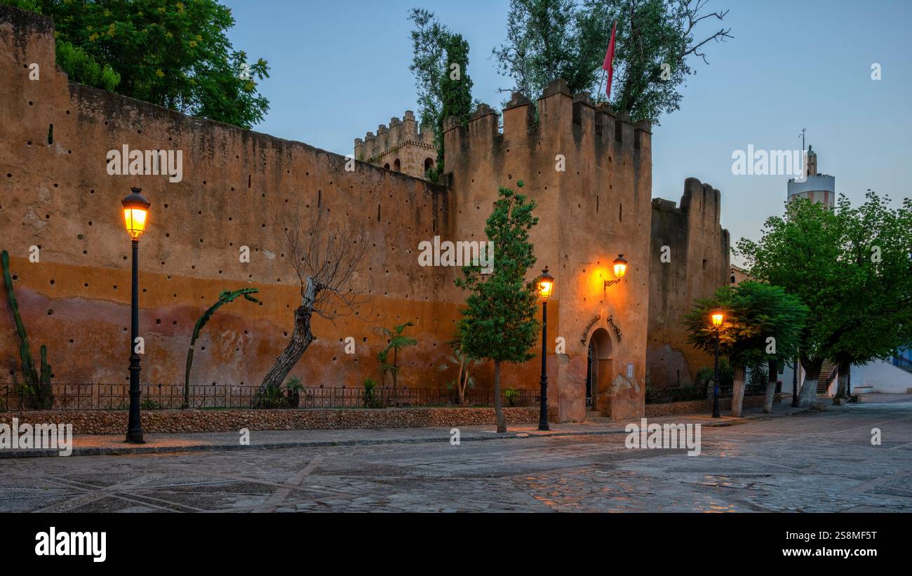 Chefchaouen, Morocco. Early morning view of the Kasbah with the Grand ...