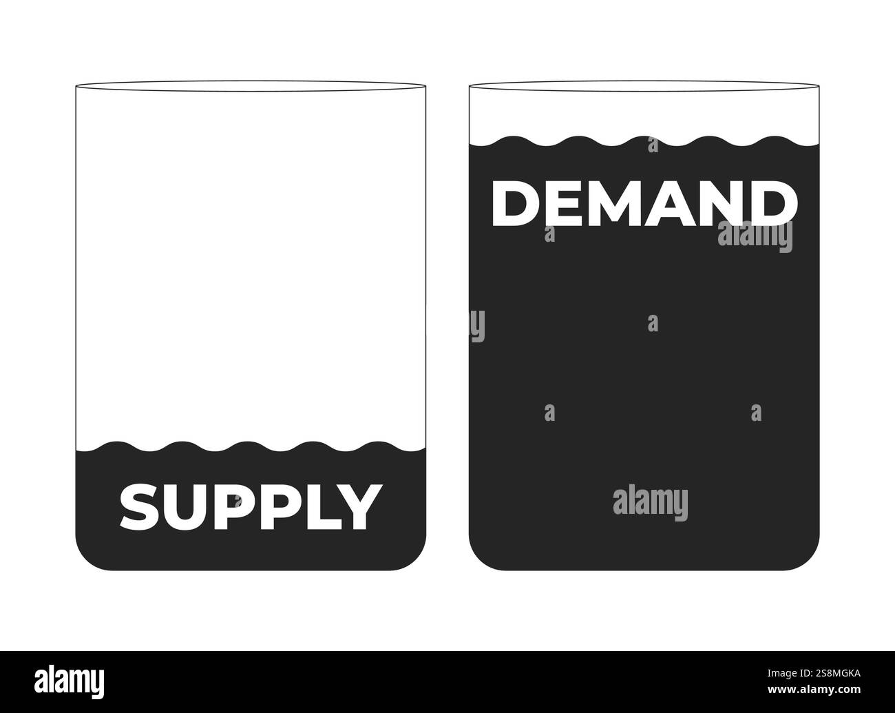 Supply and demand water tanks black and white 2D line object Stock Vector Image & Art - Alamy