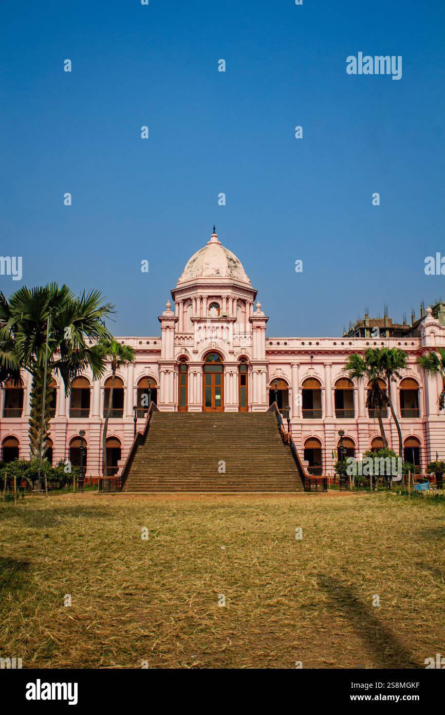 A vibrant view of Ahsan Manzil, a symbol of Dhaka's rich cultural and ...