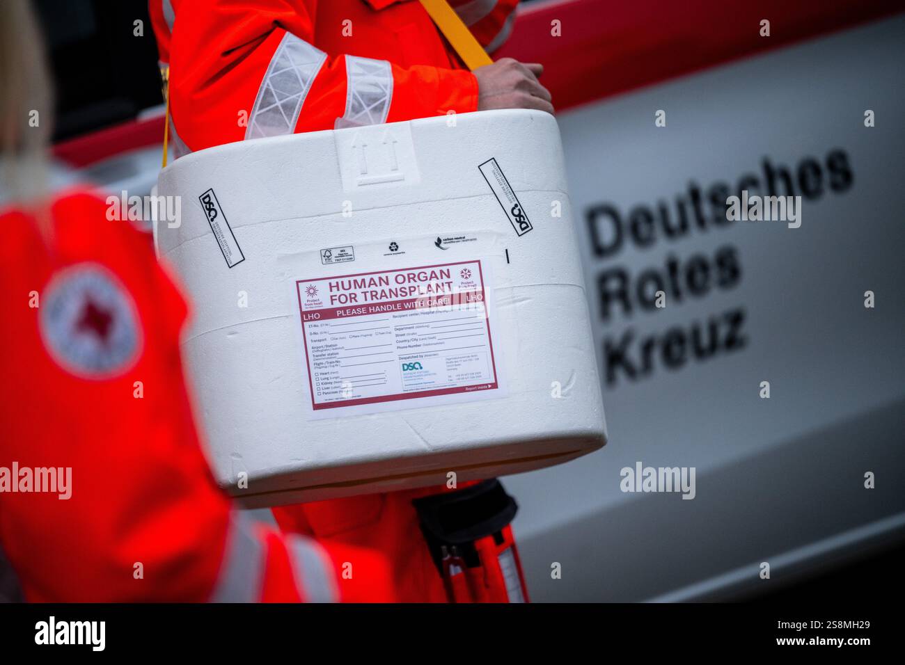 Berlin, Germany. 21st Jan, 2025. Employees of the German Red Cross ...