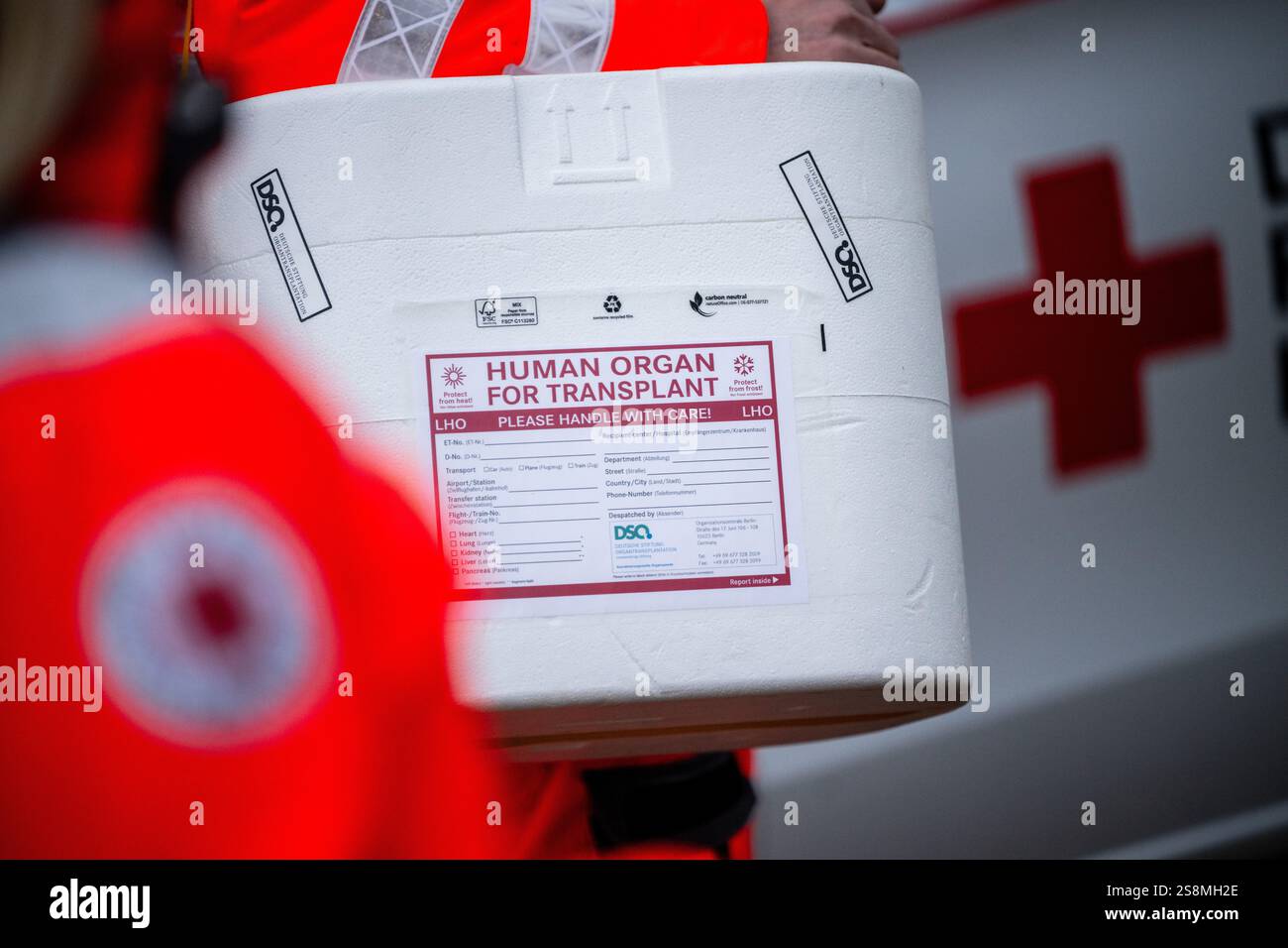 Berlin, Germany. 21st Jan, 2025. Employees of the German Red Cross ...