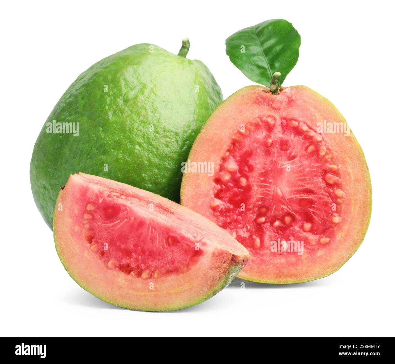Fresh whole and cut guava fruits isolated on white Stock Photo - Alamy