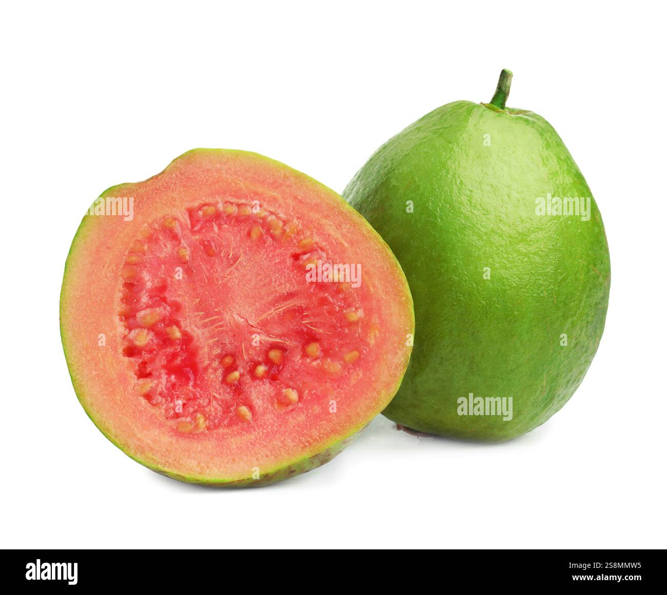 Fresh whole and cut guava fruits isolated on white Stock Photo - Alamy