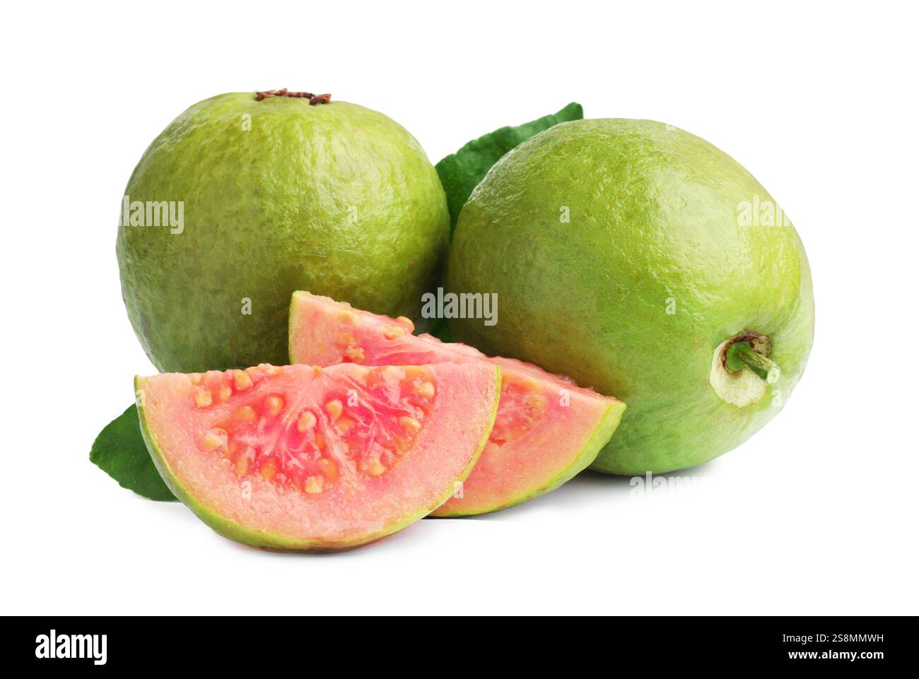 Fresh whole and cut guava fruits isolated on white Stock Photo - Alamy
