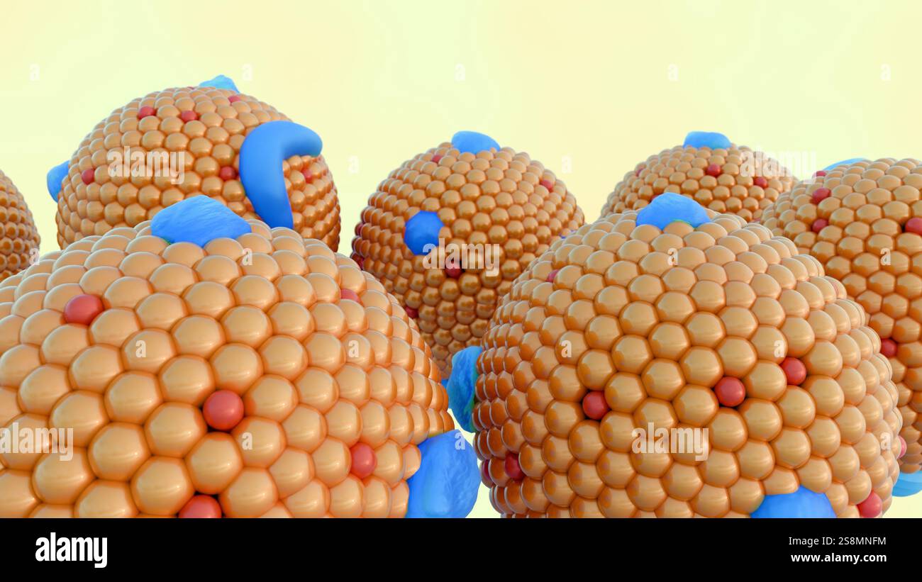 3d rendering of chylomicron particles. They are large lipoprotein ...