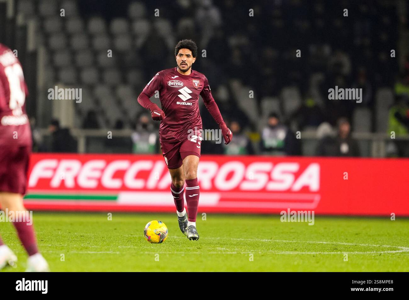 Torino, Italia. 11th Jan, 2025. Torino's Saul Coco during the Serie A ...